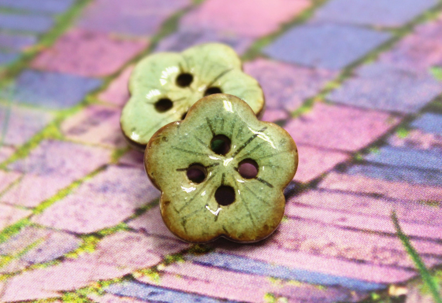 10 Pieces of Translucent Light Teal Green Enamel Sakura - Etsy