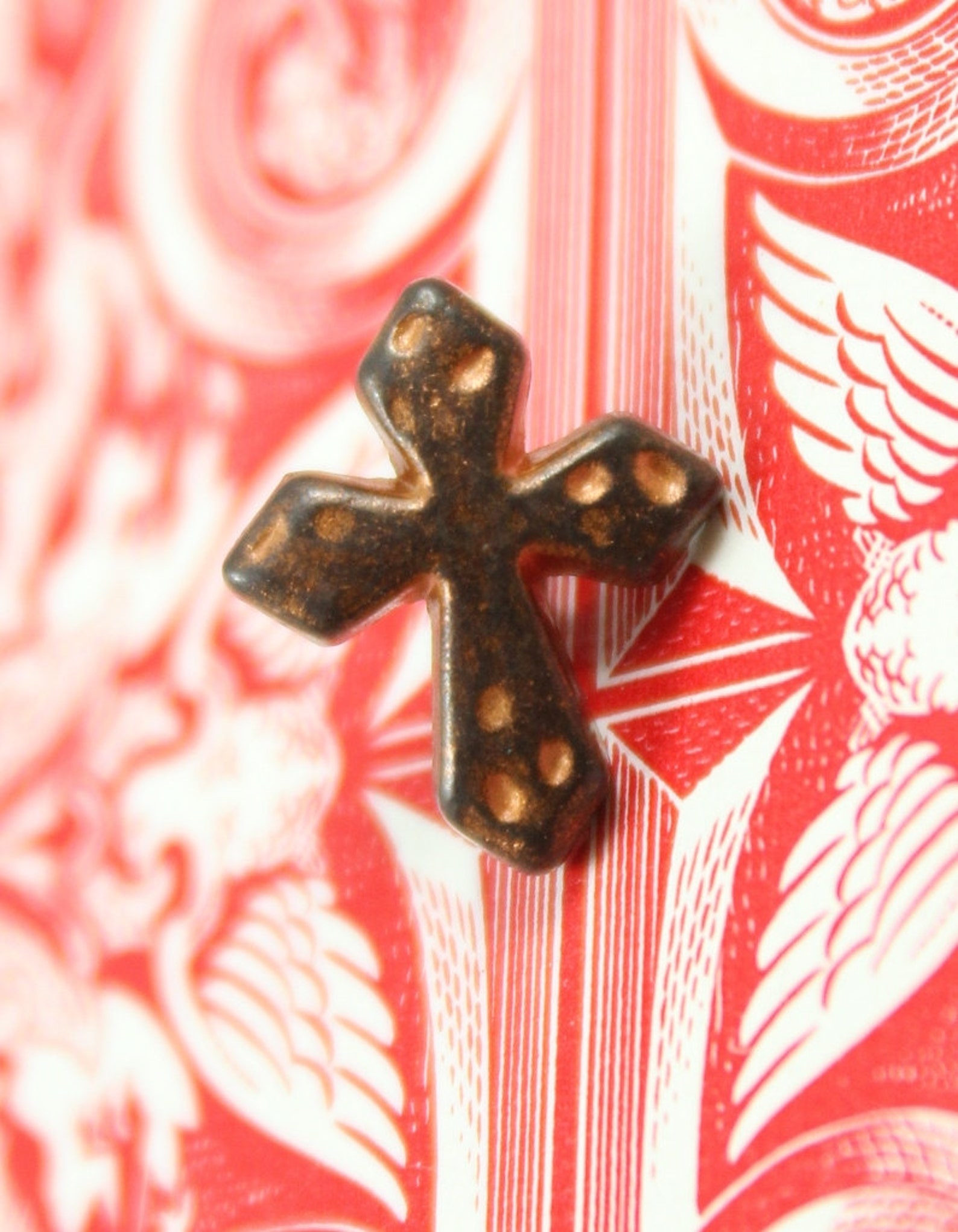 Metal Buttons Cross Metal Buttons Gunmetal Orange Color - Etsy