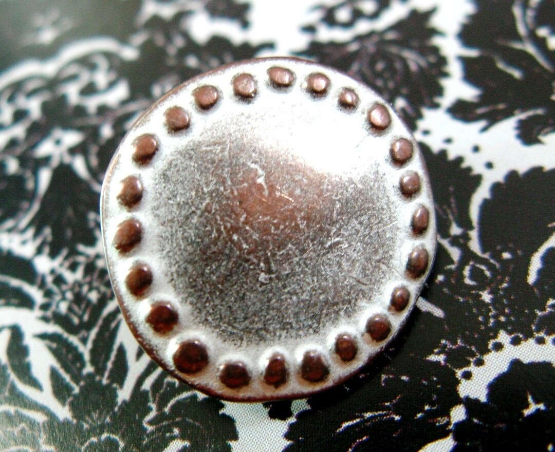 Metal Buttons - Stone Circle Metal Buttons , Copper Patina Color ...