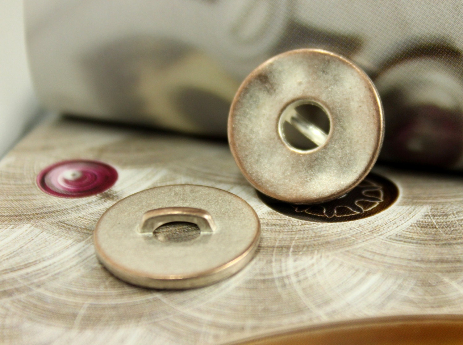Metal Buttons - Broadside Circle Metal Buttons , Copper Patina Color ...