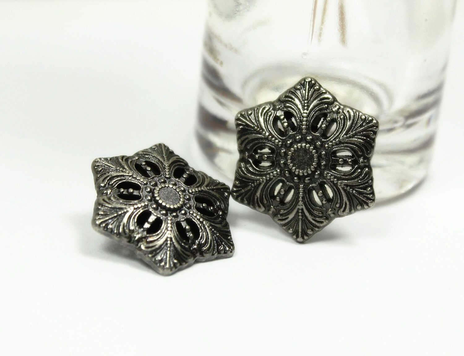 Metal Buttons Snowflakes Metal Buttons Gray Silver Color | Etsy