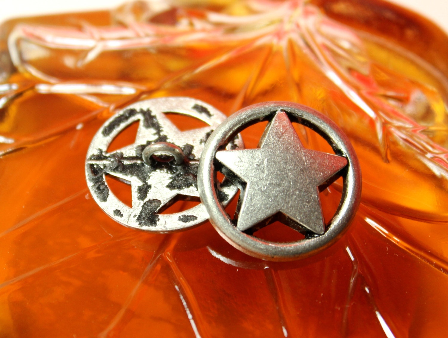 Metal Buttons Ring Star Metal Buttons Matte Gunmetal Color - Etsy