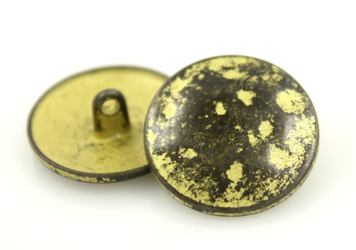 Metal Buttons Gunmetal Yellow Metal Buttons Shank 0.91 | Etsy