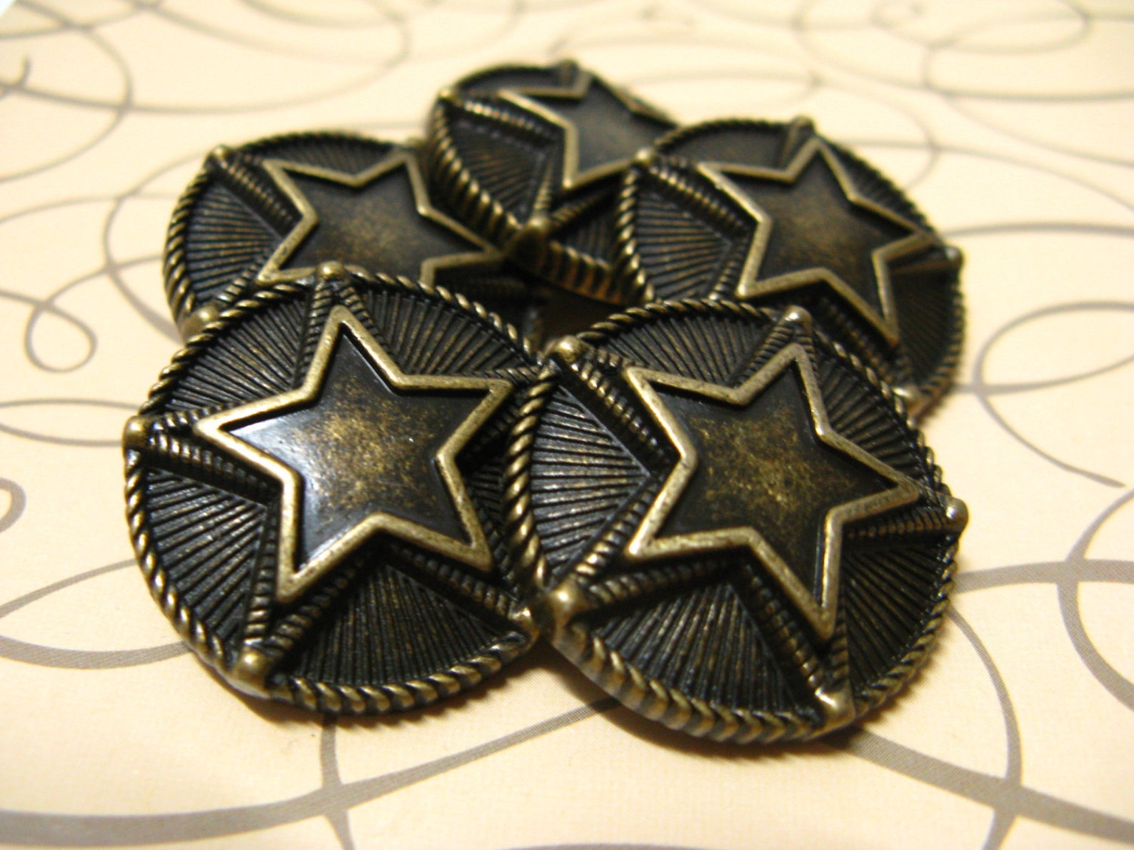 Metal Buttons Double Stars Metal Buttons Antique Brass - Etsy