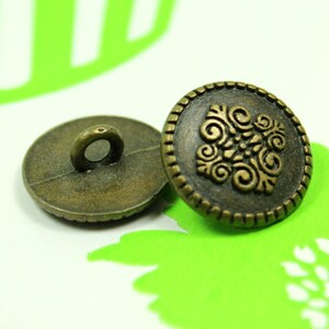 Metal Buttons Motif Texture Metal Buttons , Antique Brass Color , Shank ...
