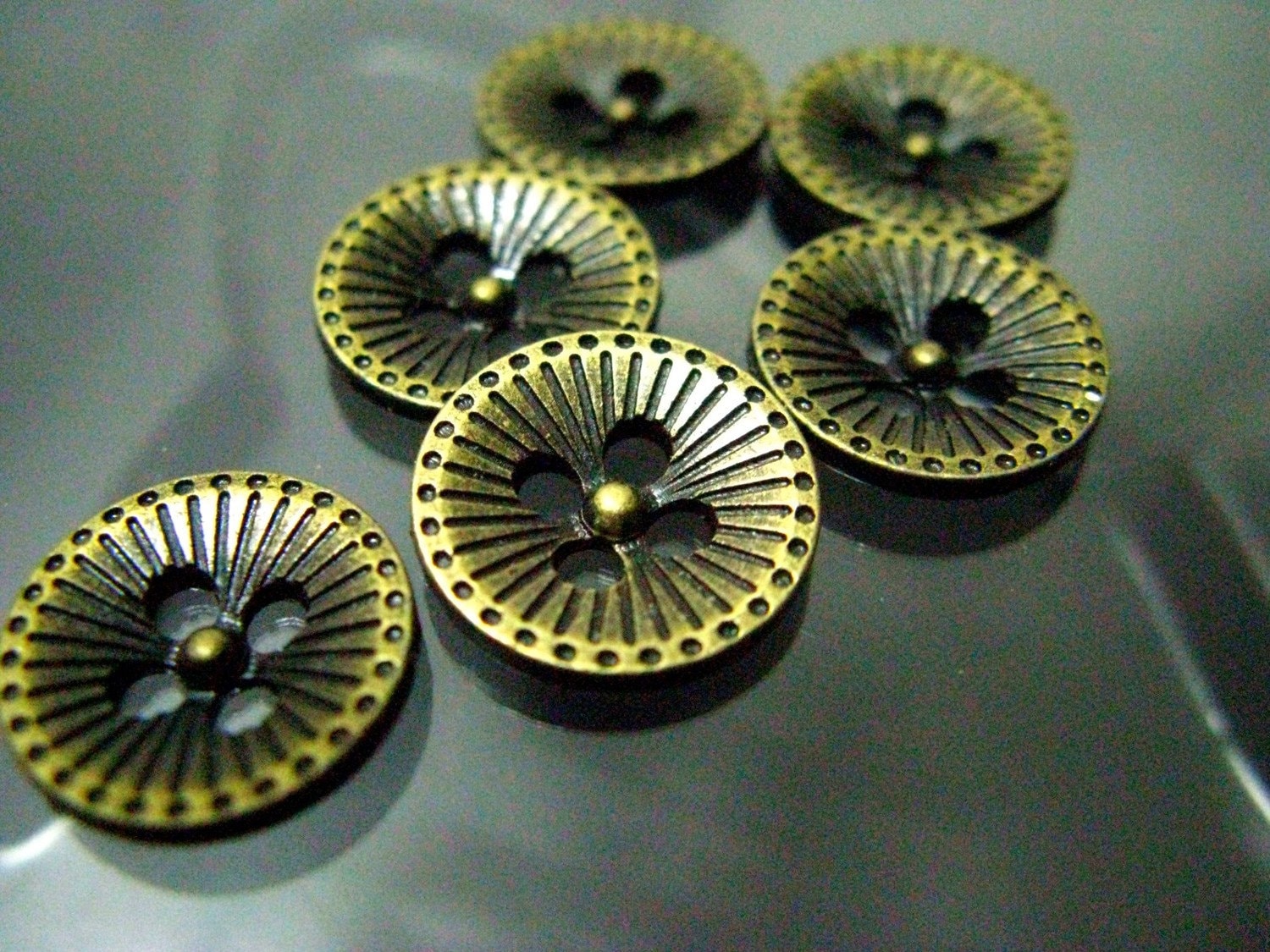 Metal Buttons Dandelion Metal Buttons Antique Brass Color | Etsy