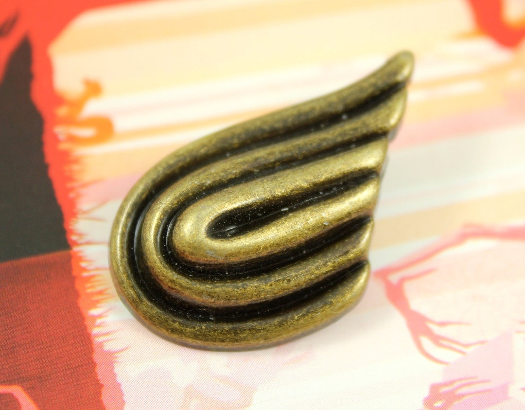 Metal Buttons - Wing Metal Buttons , Antique Brass Color , Shank , 1.58 ...