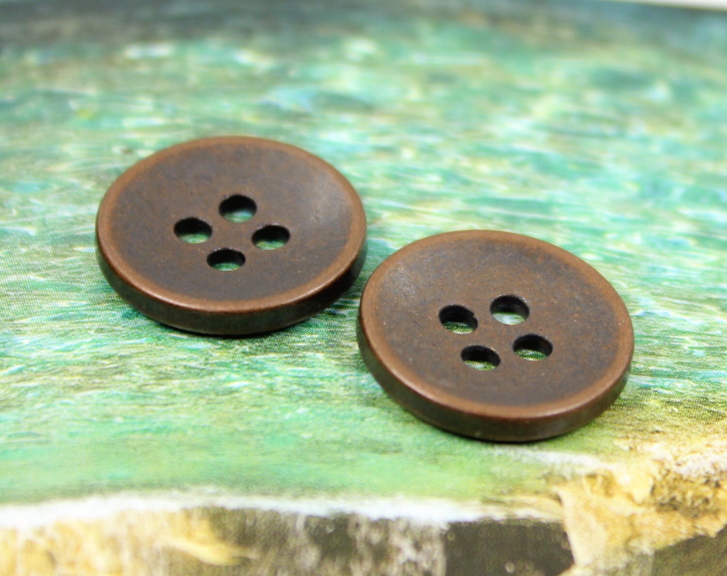 Metal Buttons Antique Copper Hole Buttons 4 Holes 0.71 - Etsy