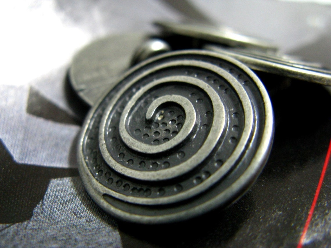 Metal Buttons - Spiral Metal Buttons , Gunmetal Color , Shank , 0.79 ...