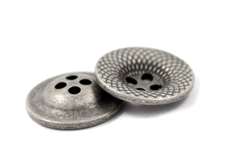 Interweave Pattern Antique Silver Concave Hole Buttons 4 - Etsy