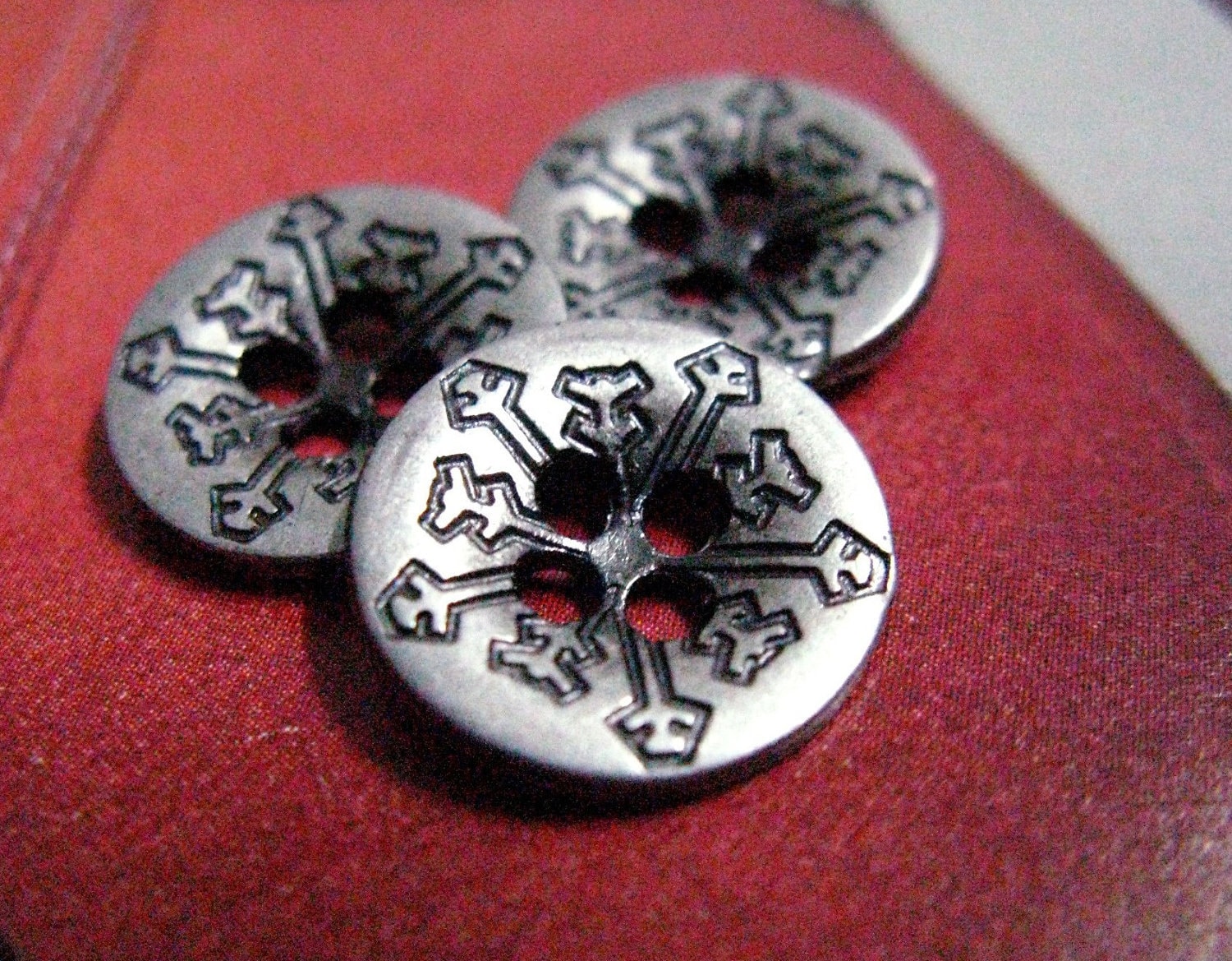 Metal Buttons Snowflakes Metal Buttons Gray Silver Color | Etsy