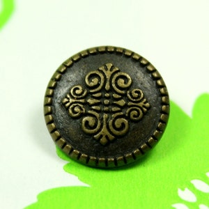 Metal Buttons Motif Texture Metal Buttons , Antique Brass Color , Shank ...