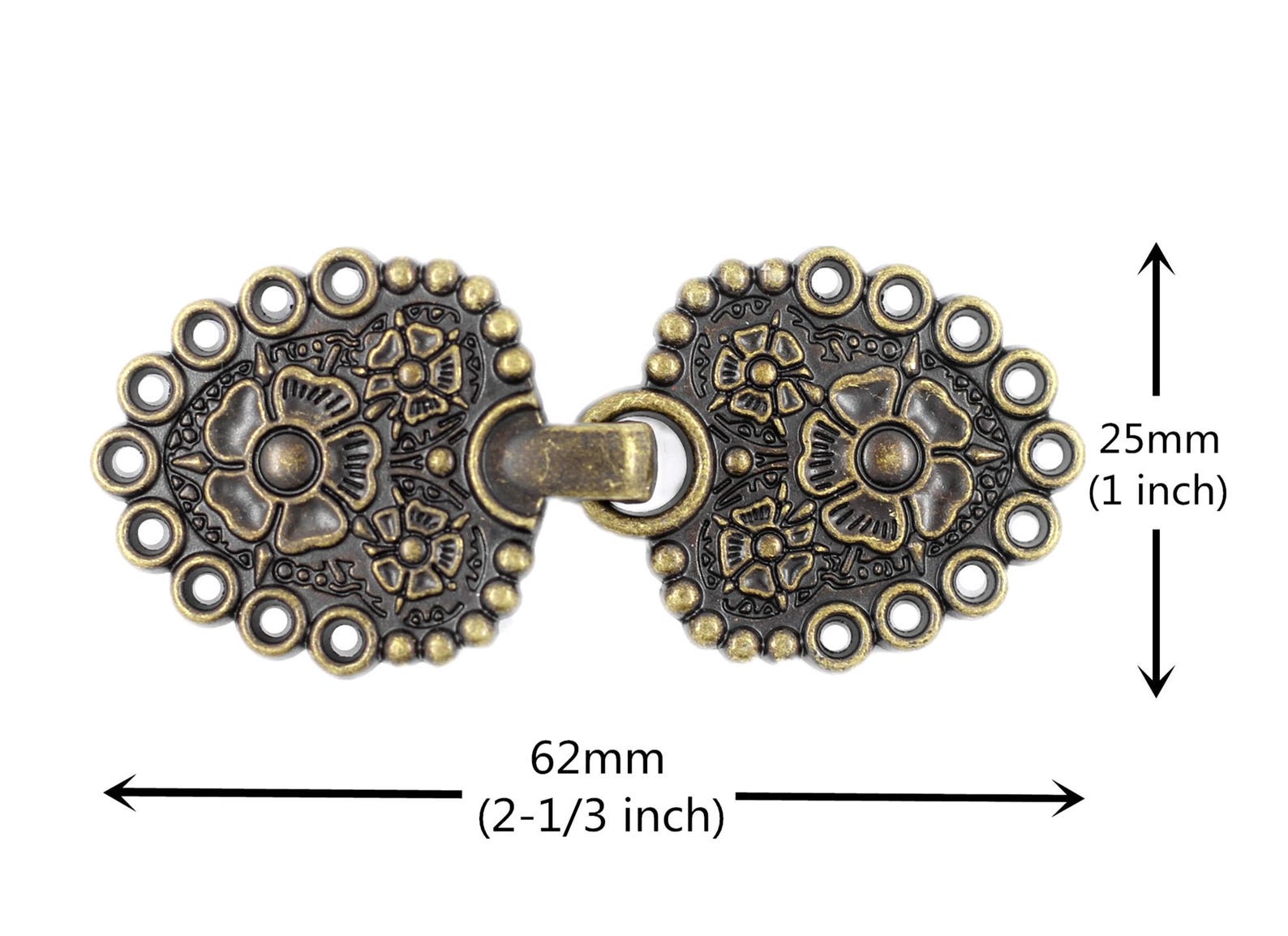 Cloak Clasp Fasteners Romantic Bouquet Design Copper Cloak | Etsy