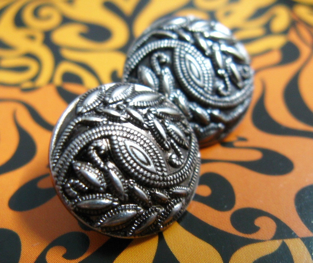 Metal Buttons - Broadleaf Grass Metal Buttons , Gunmetal Color , Shank ...