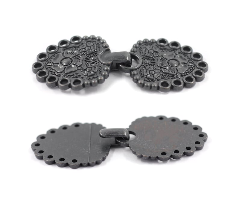 Cloak Clasp Fasteners Romantic Bouquet Design Vintage Black - Etsy