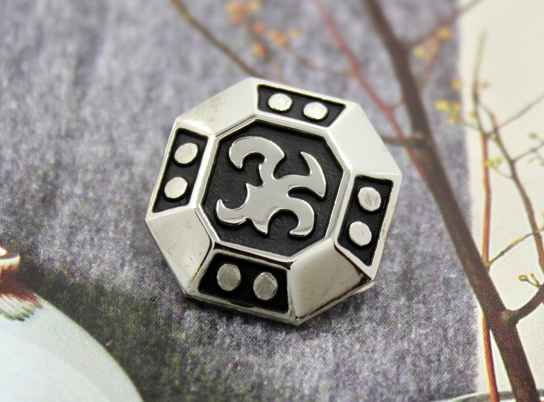 Metal Buttons - Octagon Shield Metal Buttons , Silver Color , Shank , 1 ...