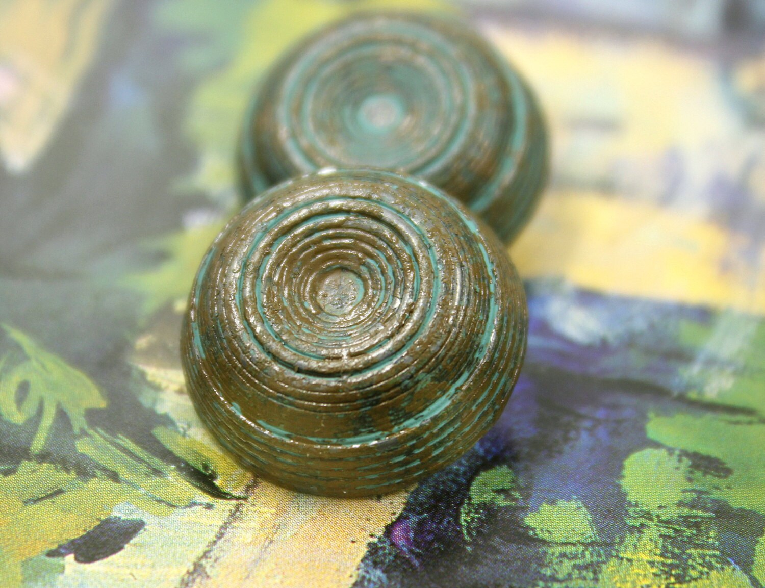 Metal Buttons Rust Concentric Circles Metal Shank Buttons | Etsy