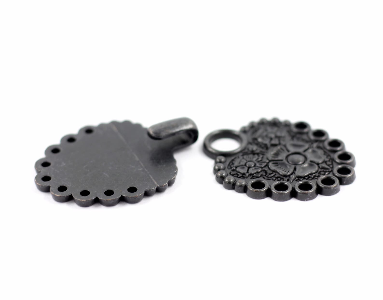 Cloak Clasp Fasteners - Romantic Bouquet Design Vintage Black Cloak ...