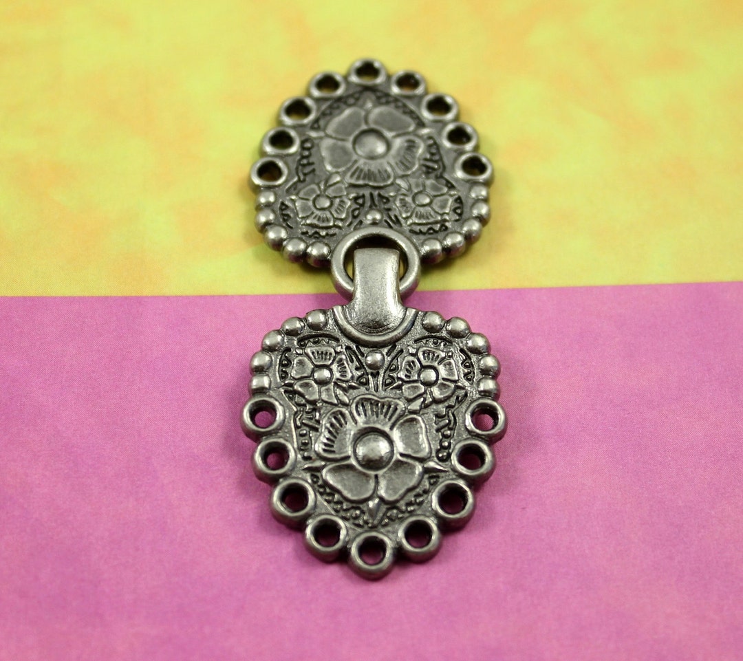 Cloak Clasp Fasteners - Romantic Bouquet Design Gunmetal Cloak Clasp ...