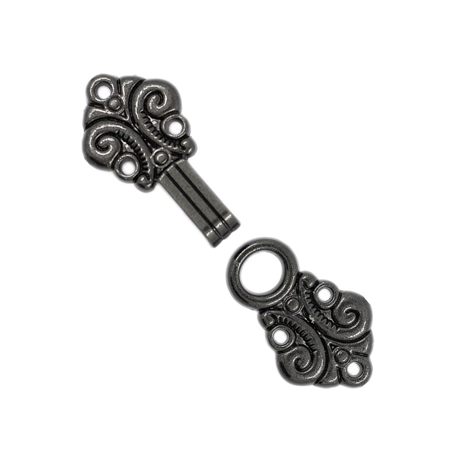 Cloak Clasp Fasteners - Scroll Flower Cloak Clasp Black Gunmetal Hook ...