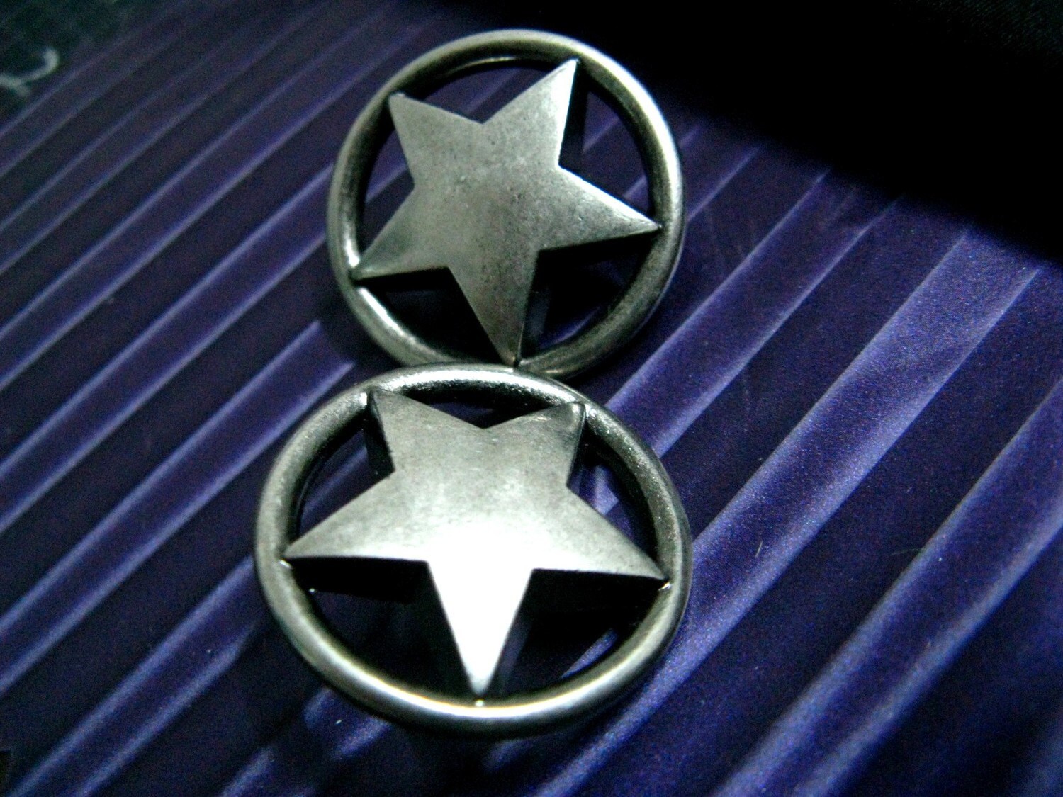 Metal Buttons Ring and Star Metal Buttons Gray Silver | Etsy