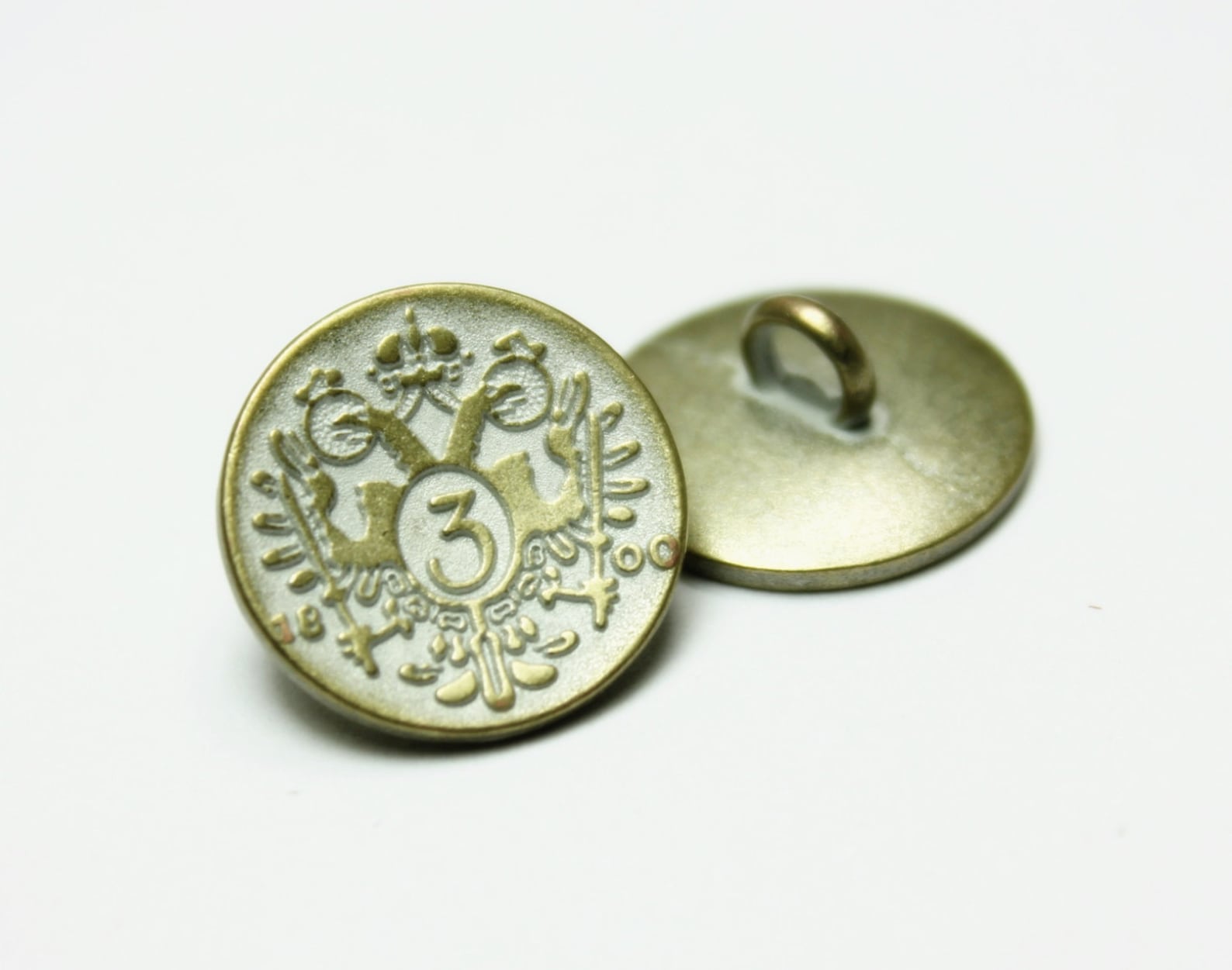 Metal Buttons Double-headed Eagle Metal Buttons Brass White - Etsy