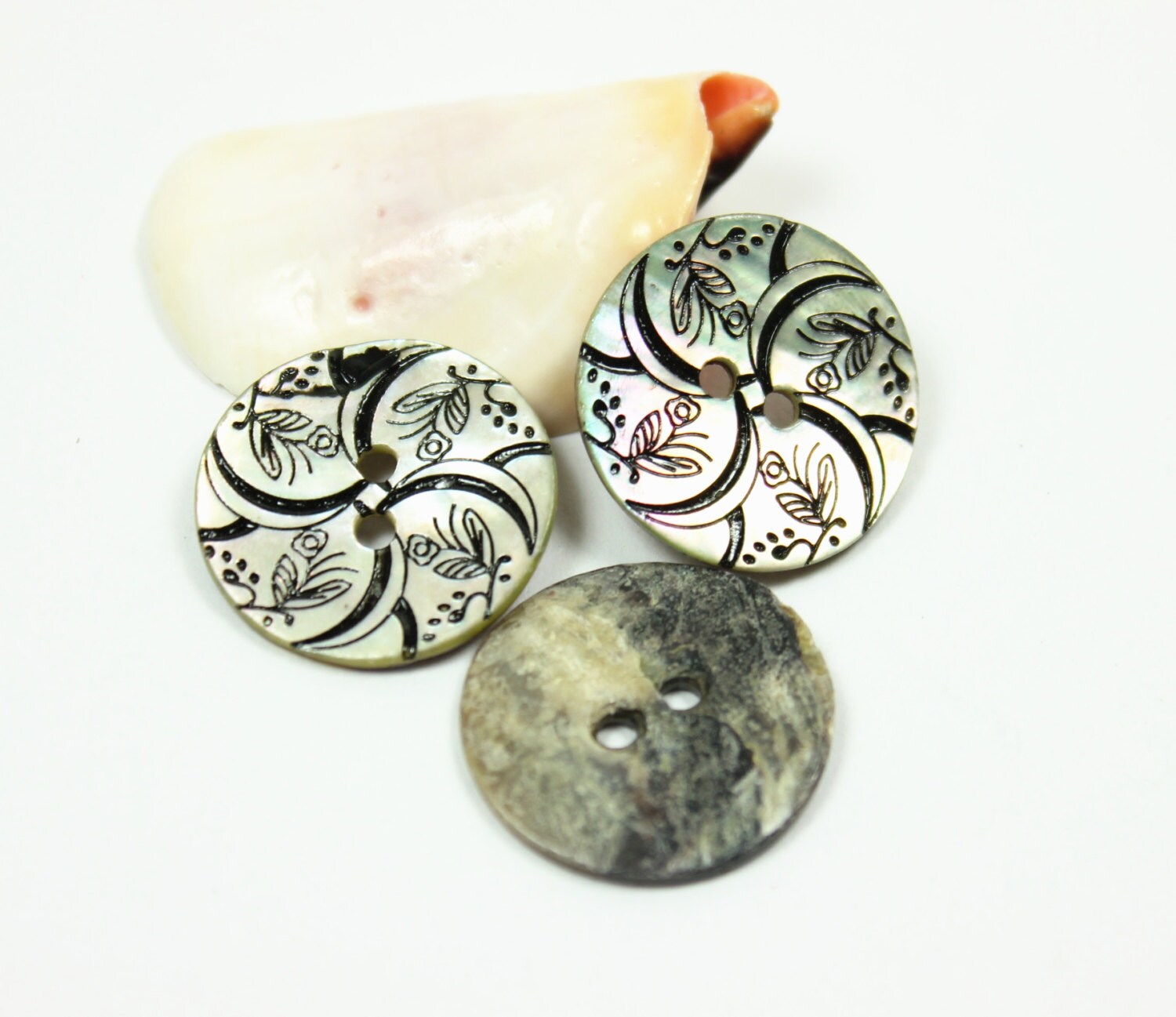 Shell Buttons Rich Luster Flower Mandala Pattern Shell | Etsy