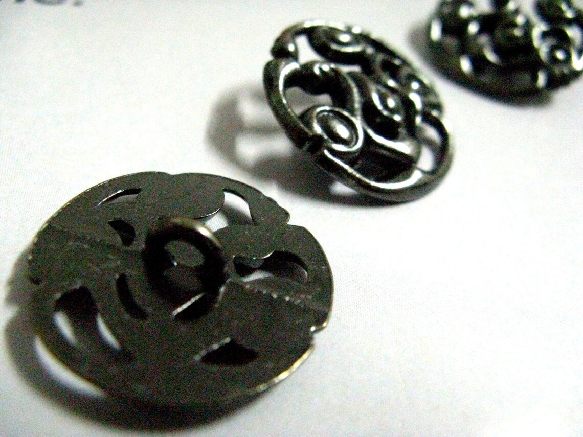 Metal Buttons Abstract Lattice Metal Buttons Gray Silver - Etsy