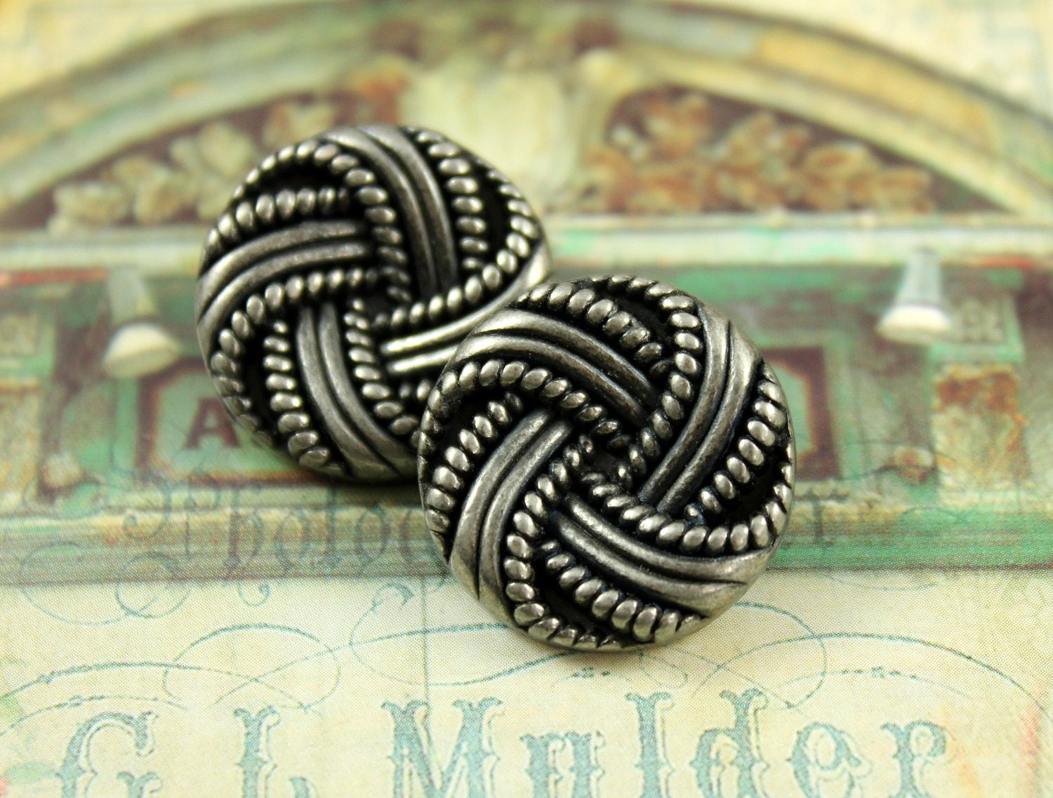 Metal Buttons Ribbon Knots Metal Buttons Gray Silver Color - Etsy