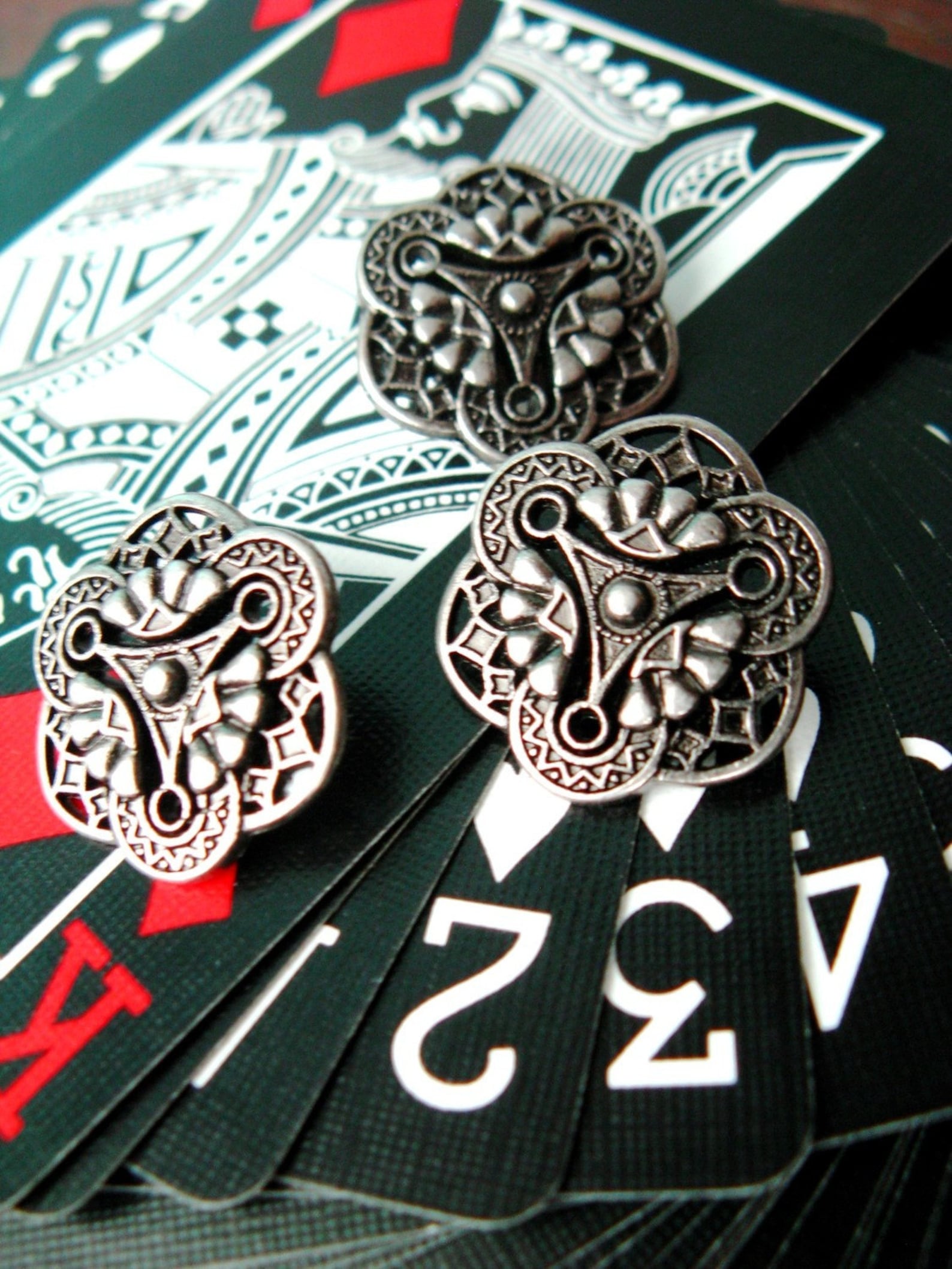 Metal Buttons Gothic Flower Art Metal Buttons Gunmetal | Etsy