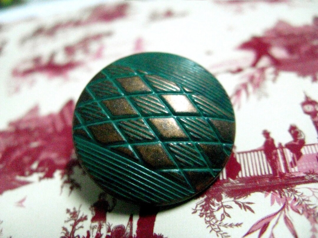 Cyan Buttons - 10 Pieces of Special Cyan Rendering and Vintage Copper ...