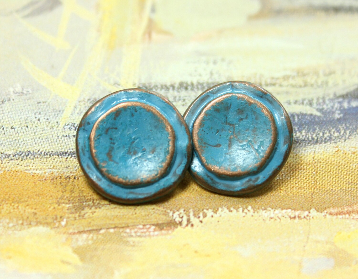 Metal Buttons Double Circles Metal Buttons Retro Sky Blue - Etsy