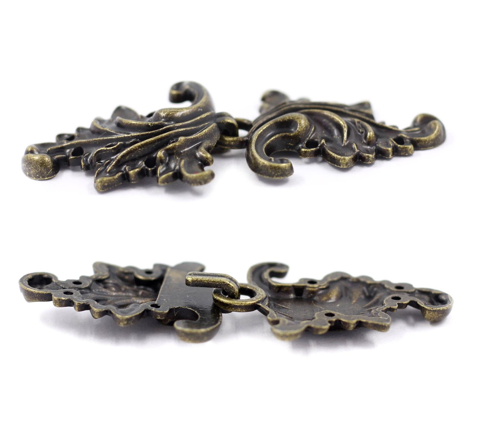 Cloak Clasp Fasteners Antique Brass Acanthus Leaf Asymmetric - Etsy