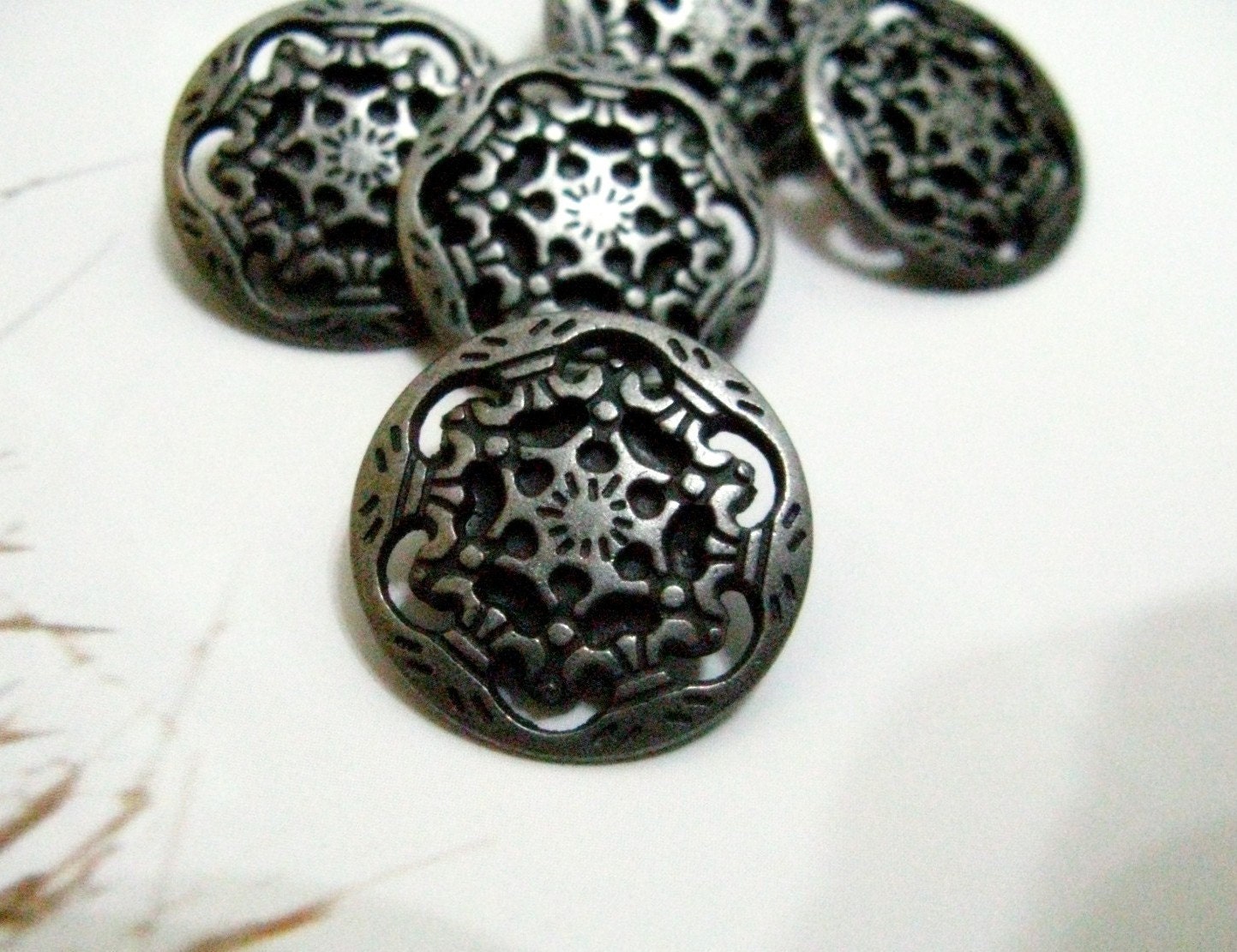 Metal Buttons Roman Columns Metal Buttons Gray Silver | Etsy