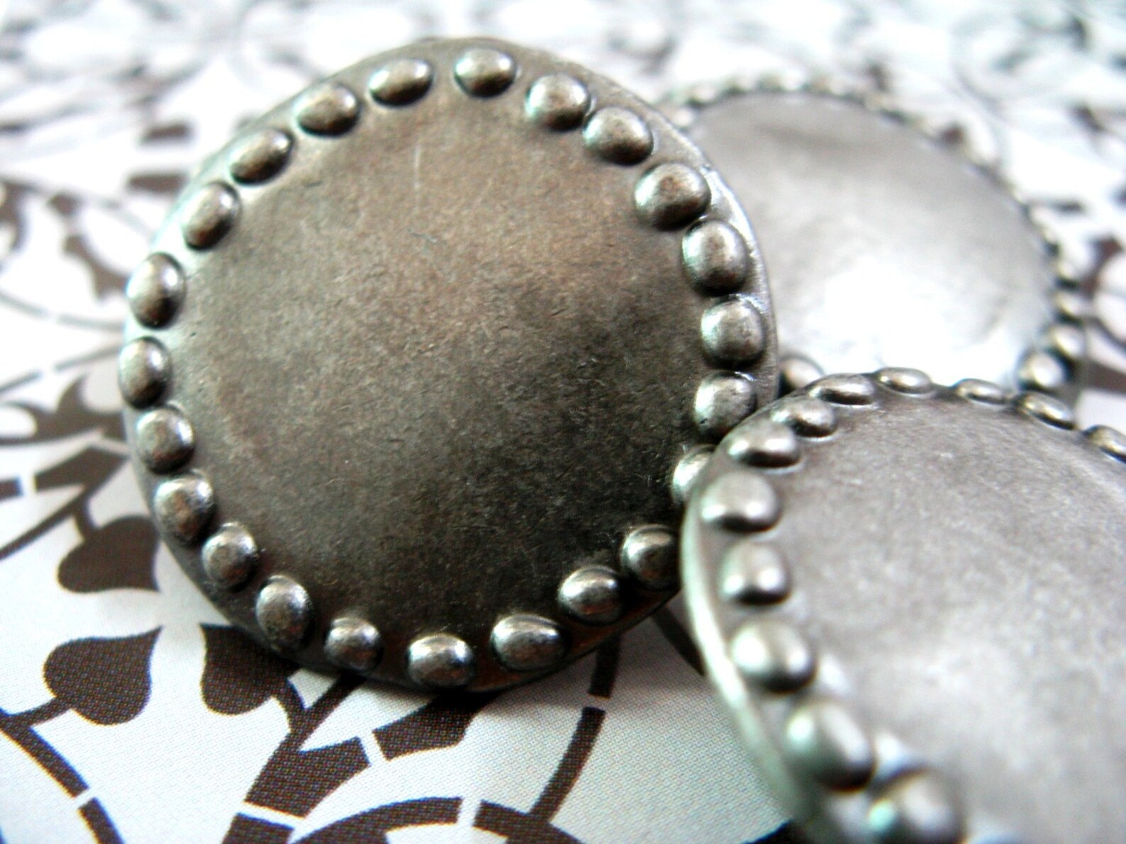 Metal Buttons Stone Circle Metal Buttons Gray Silver Color - Etsy