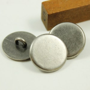 Metal Buttons - Gray Silver Metal Buttons , Shank , 0.71 Inch , 10 Pcs ...