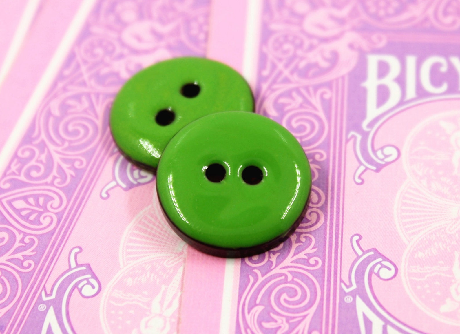 Pink Buttons 10 Pieces of Retro Green Enamel Buttons With - Etsy