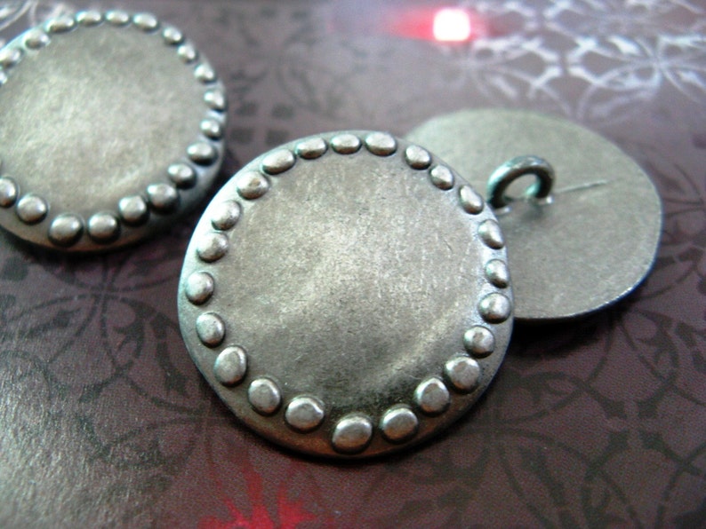 Metal Buttons Stone Circle Metal Buttons Gray Silver Color - Etsy