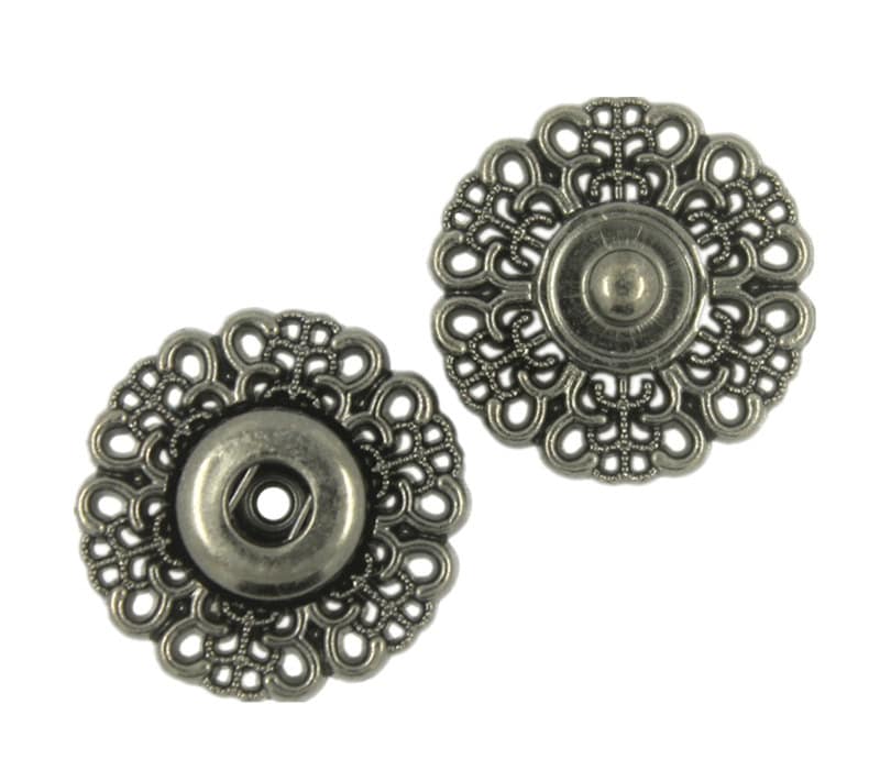 Motif Metal Snap Buttons , Gunmetal Color , Openwork , 0.79 Inch , 5 ...
