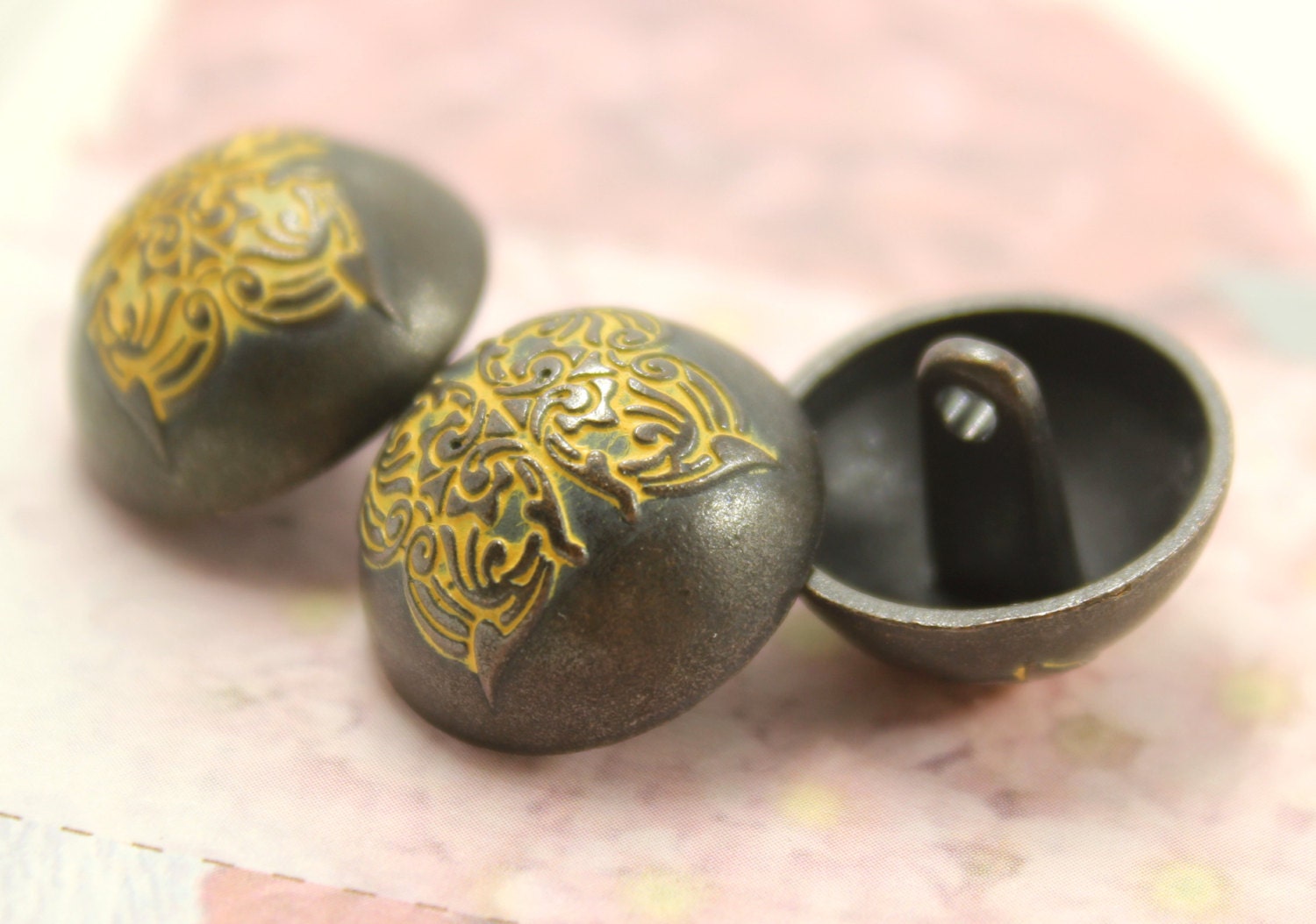 Metal Buttons Yellow Medieval Butterfly Metal Buttons - Etsy
