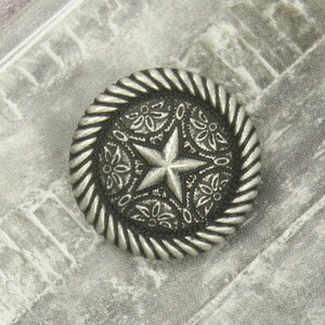 Metal Buttons - Roped Star Metal Buttons , Antique Silver Color , Shank ...