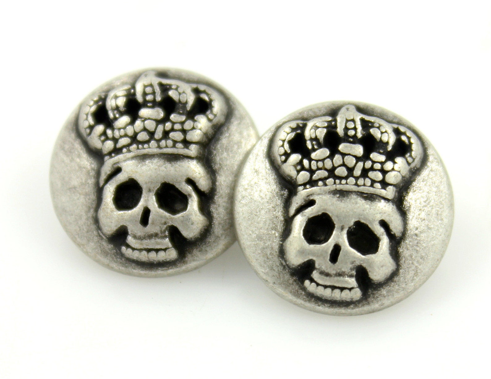 Metal Buttons Skull King Metal Buttons Antique Silver | Etsy
