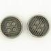 Metal Buttons - Parallel Lines Metal Buttons , Gray Silver Color , 4 ...