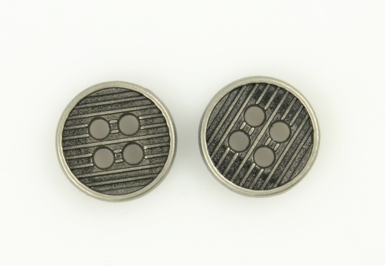 Metal Buttons Parallel Lines Metal Buttons Gray Silver - Etsy