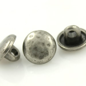 Metal Buttons - Round Metal Buttons , Gray Silver Color , Shank , 0.39 ...