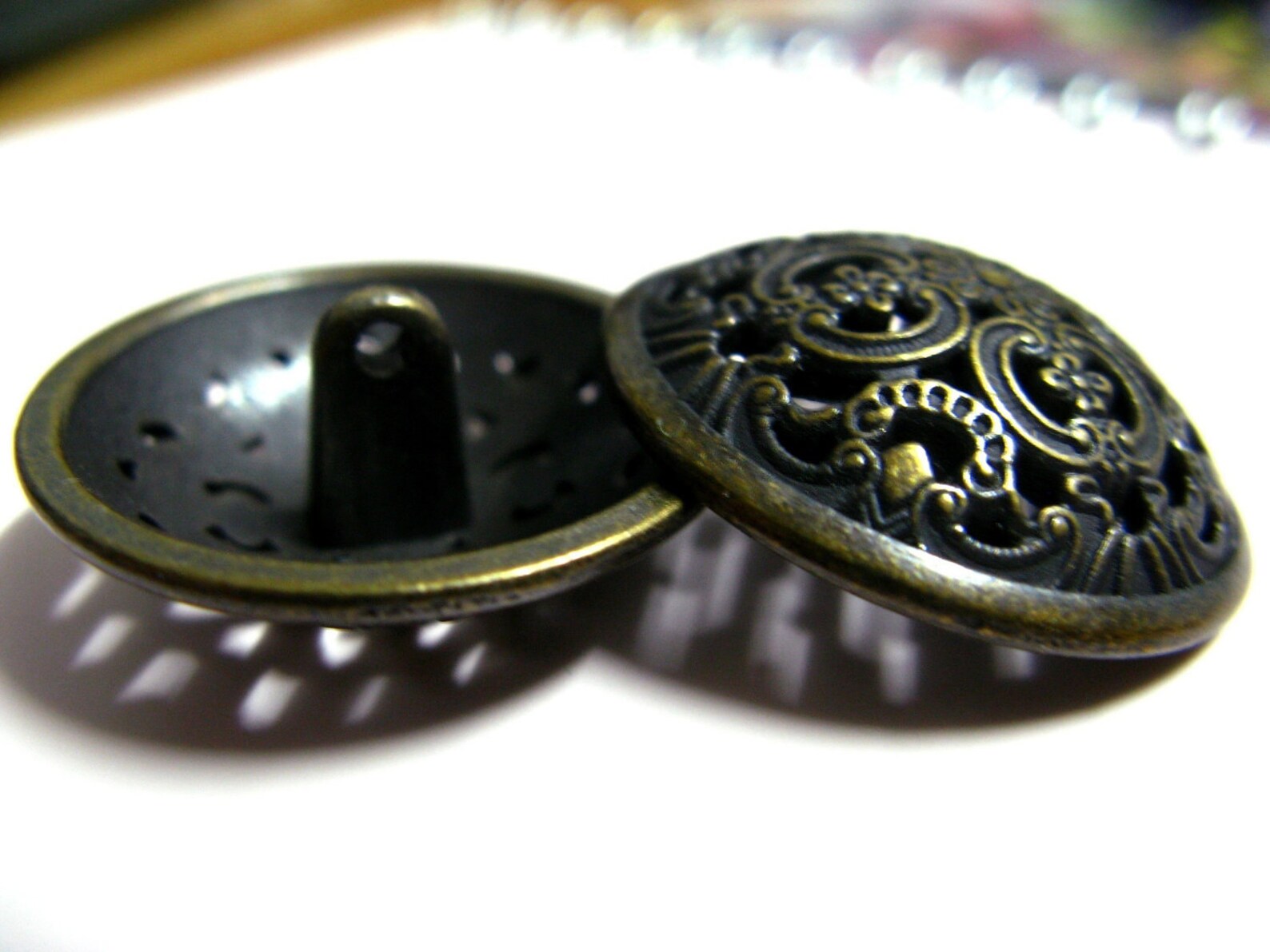 Metal Buttons Opeowork Floral Engraving Metal Buttons | Etsy