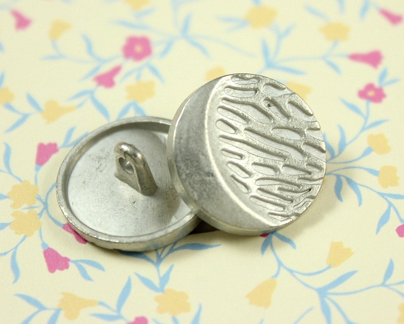 Metal Buttons the Crescent Metal Buttons Matte Silver | Etsy