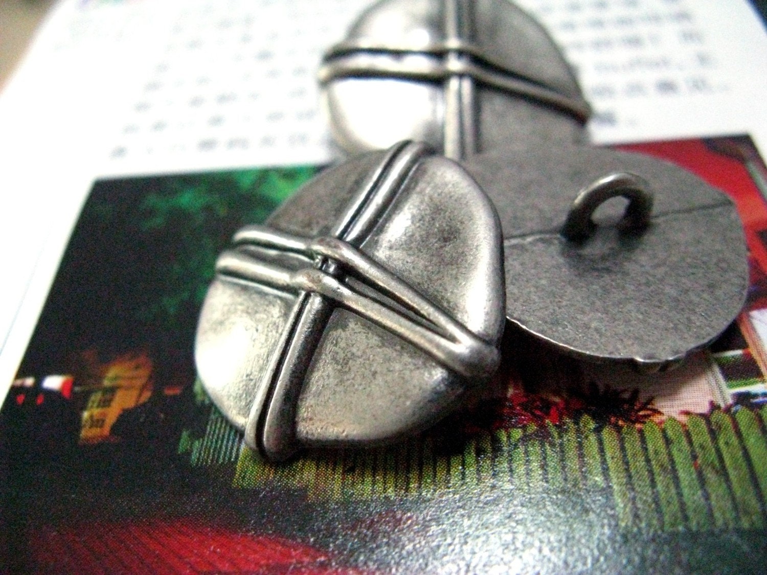 Metal Buttons Looped Stone Metal Buttons Gray Silver Color | Etsy