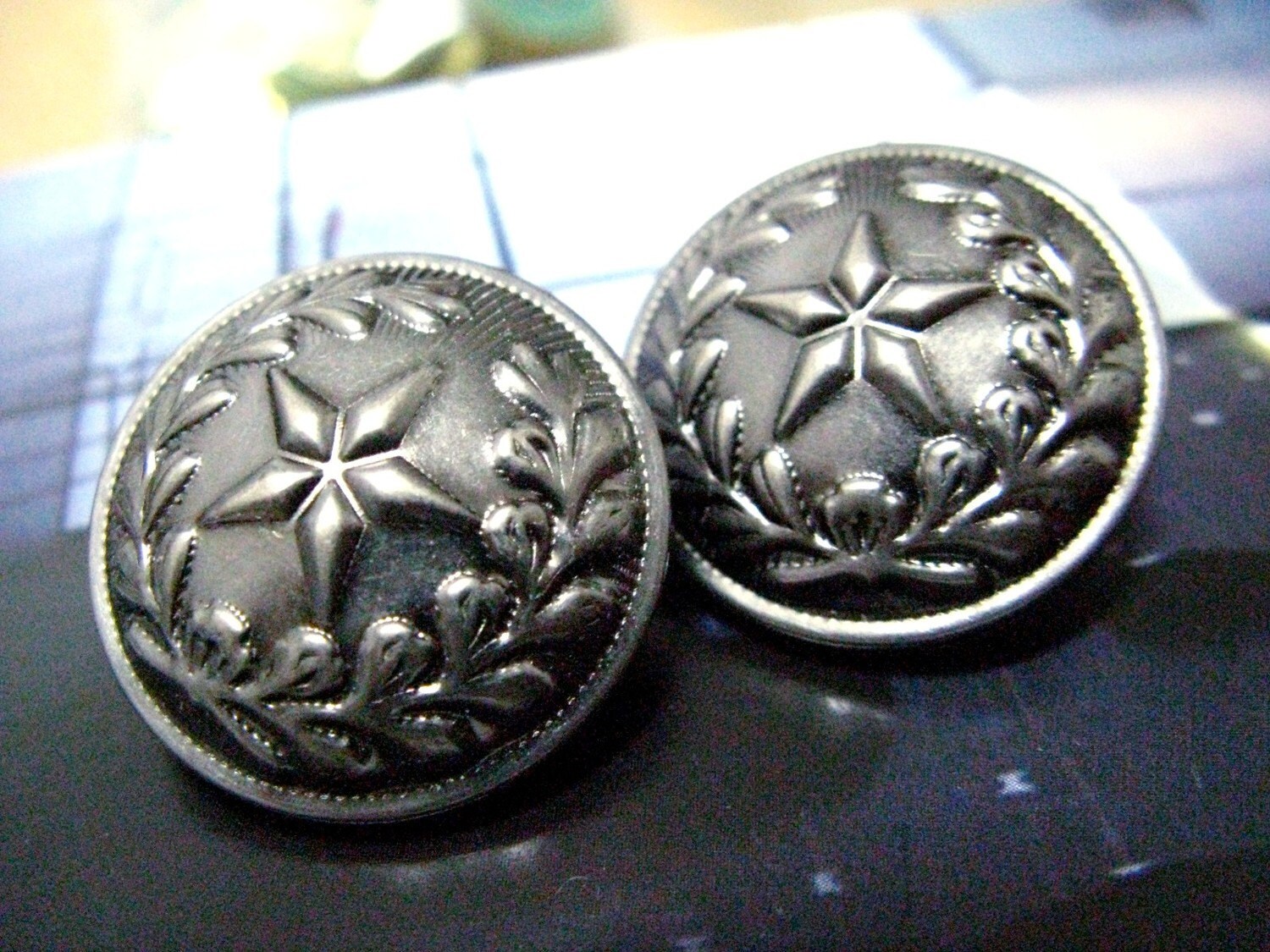 Metal Buttons Star Straw Metal Buttons Gray Silver Color - Etsy