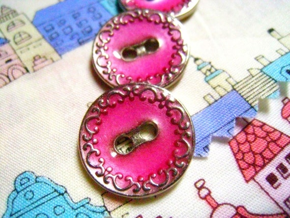 Metal Buttons Silver Scrollwork Border Metal Buttons With | Etsy